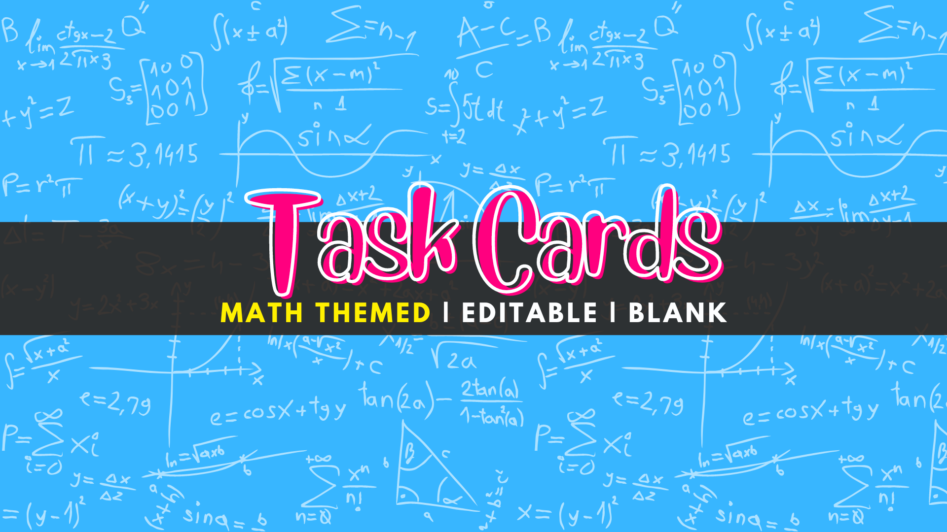Blank Task Cards | Colorful Math Themed {Editable} – Easy as Pi